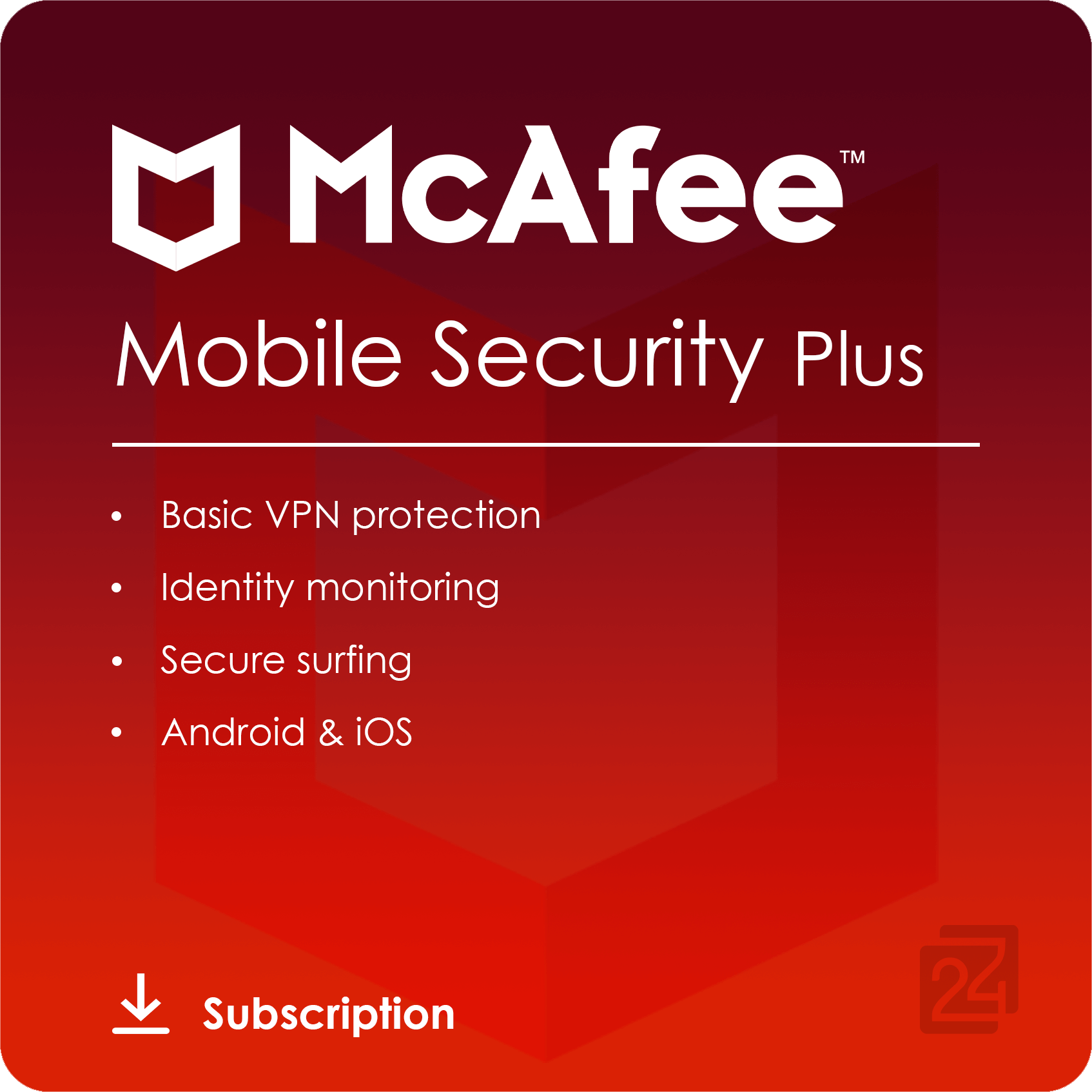 McAfee Mobile Security Plus VPN [Unlimited Device, 1 Years]